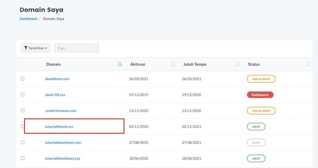 Cara Mendapatkan EPP Code dari Member Area IDwebhost