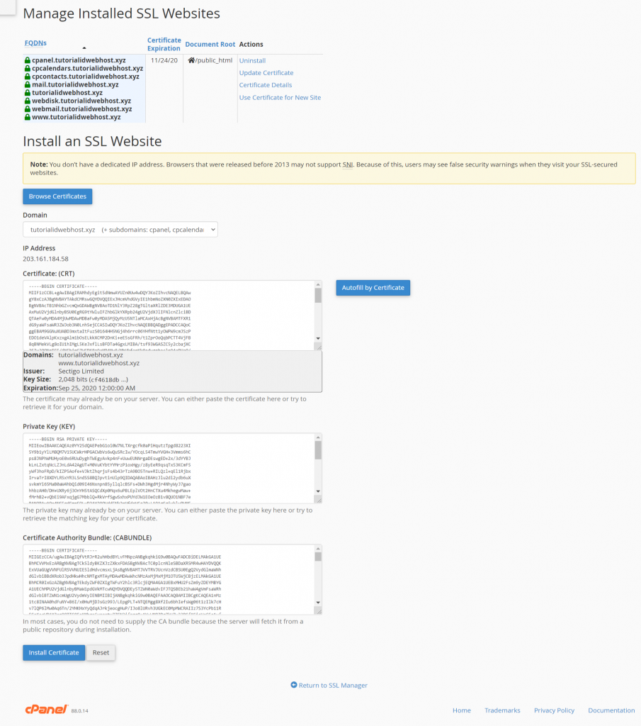 Panduan Lengkap Install SSL di cPanel IDwebhost