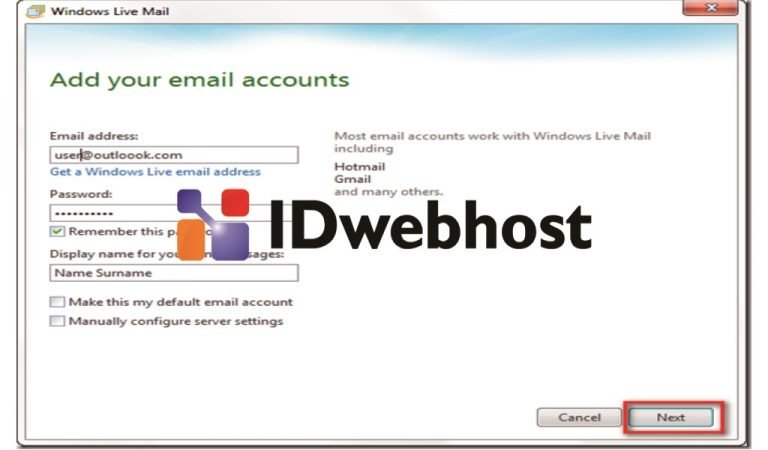 Cara Setting Windows Live Mail