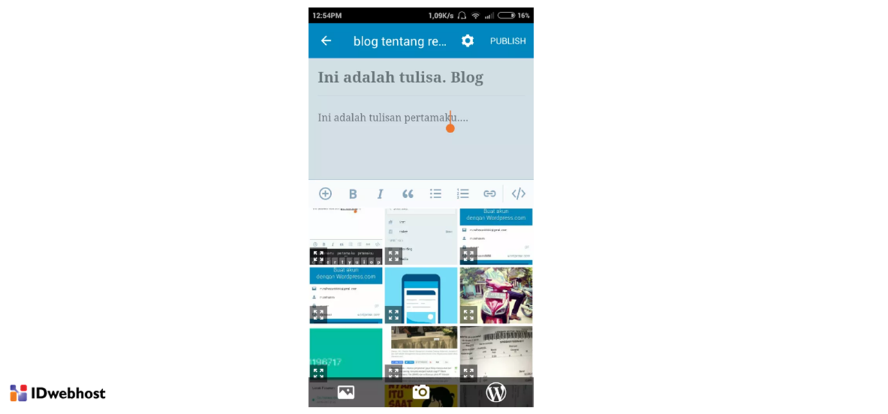 Cara Mudah Setting Wordpress Di Android - IDwebhost
