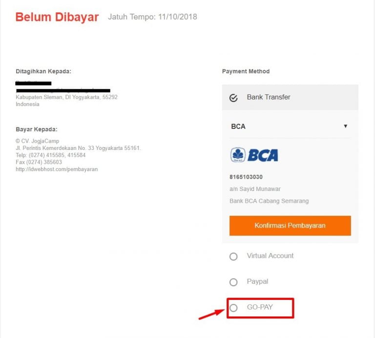 Pembayaran Menggunakan GoPay