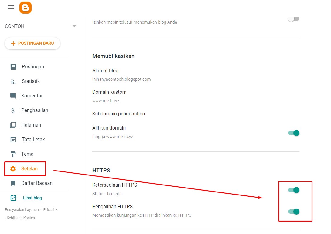 Setting HTTPS Blogspot