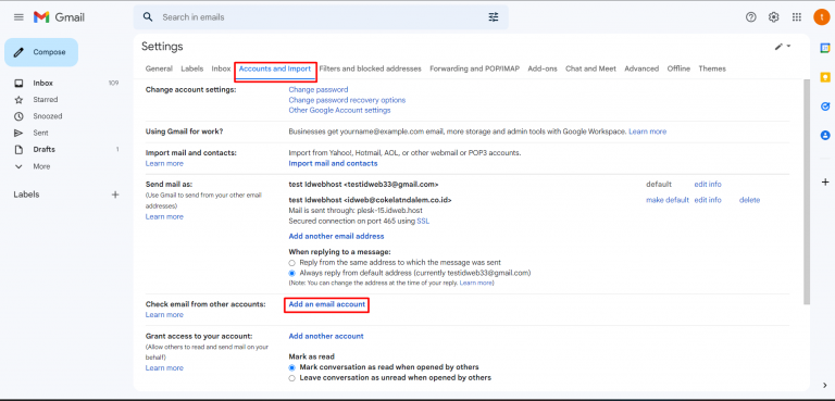 Cara Menambahkan Email Webmail Pada Gmail